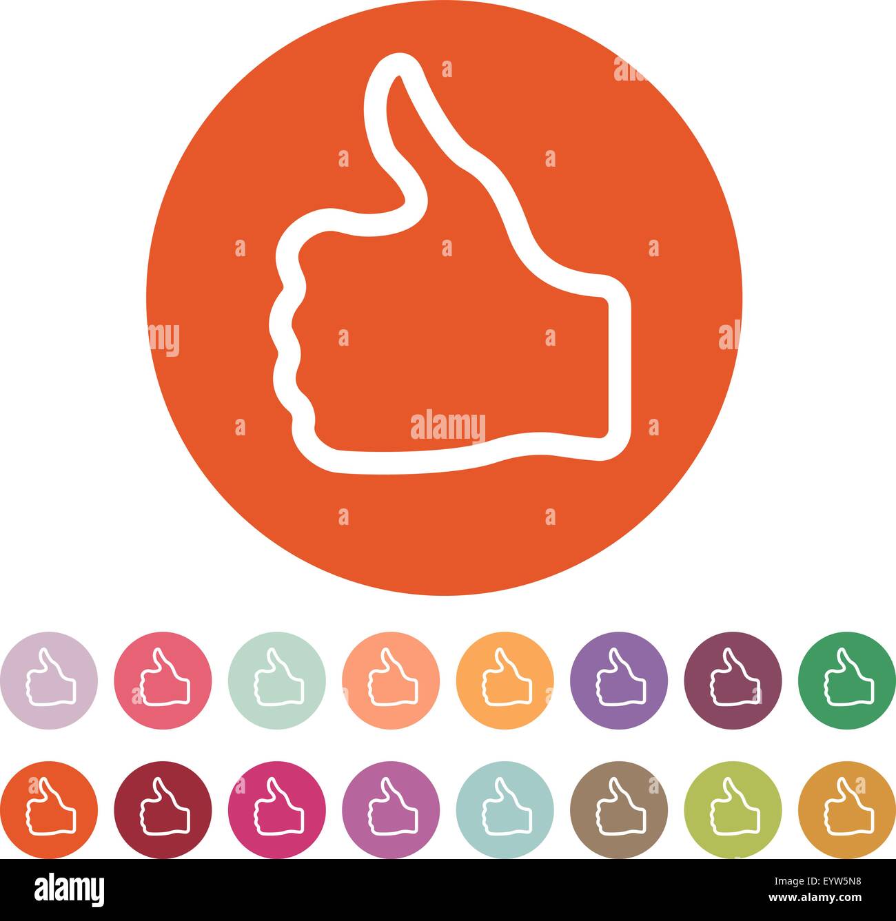 The thumb up icon. Like and yes, approve symbol. Flat Stock Vector ...