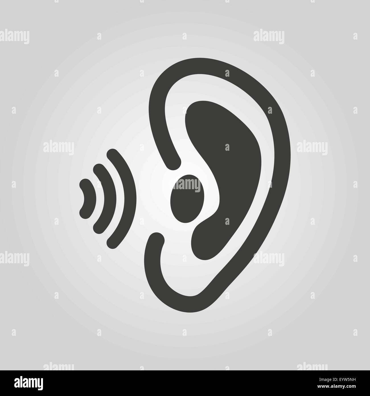 The ear icon. Sense organ and hear, understand symbol. Flat Stock ...