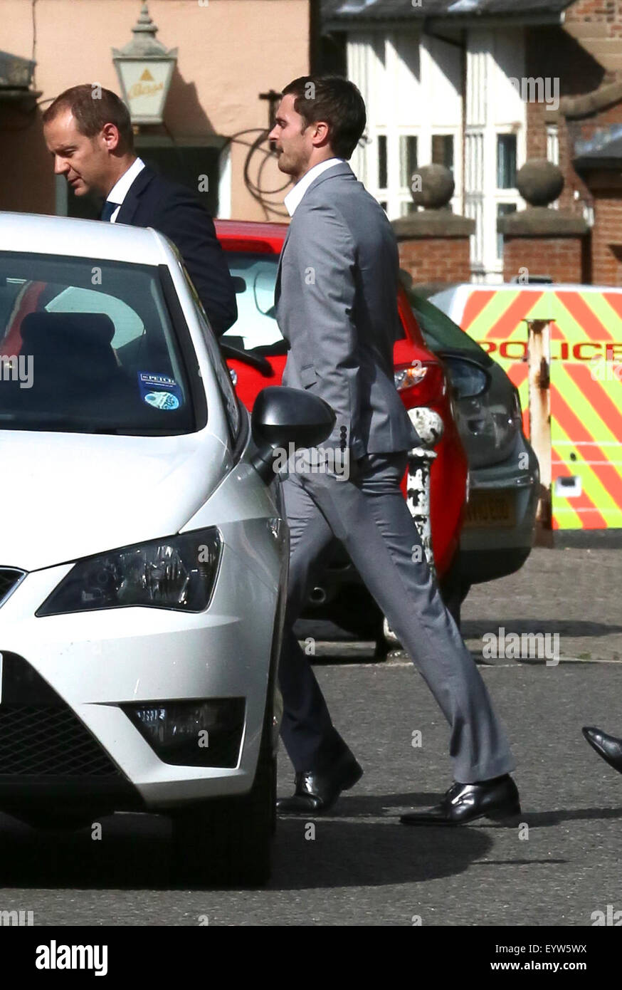 Adam Johnson arrives at Durham Crown Court Featuring: Adam Johnson ...