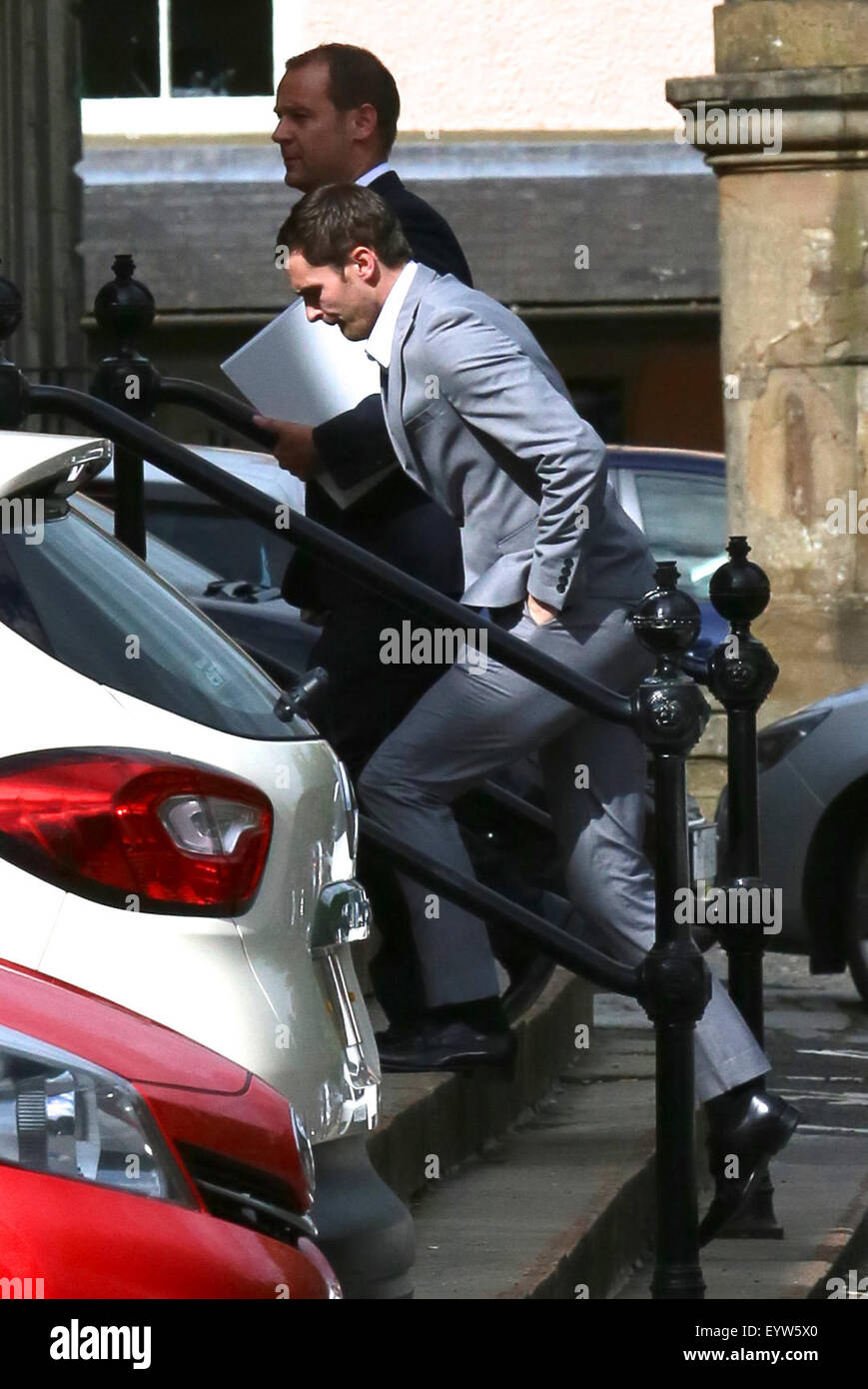 Adam Johnson arrives at Durham Crown Court Featuring: Adam Johnson ...