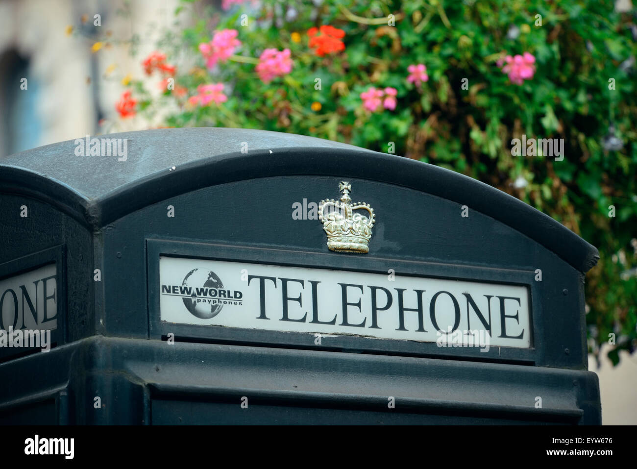 London Street view with iconic telephone box Stock Photo - Alamy