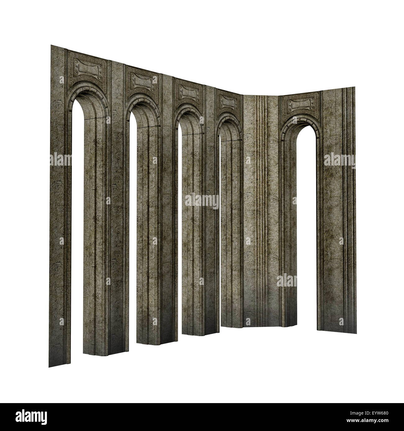 Arch pillars isolated in white background - 3D render Stock Photo - Alamy