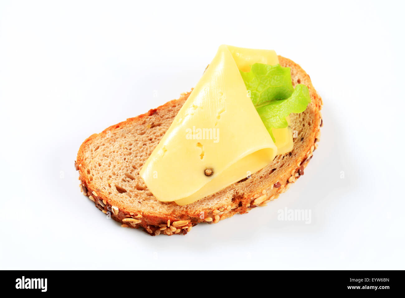 Slice of bread with cheese Stock Photo - Alamy