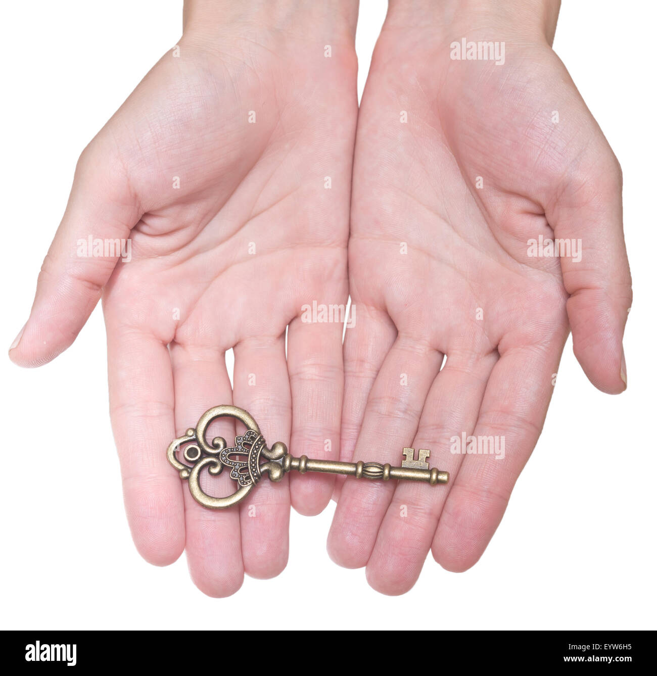 hands with keys isolated on white background Stock Photo - Alamy