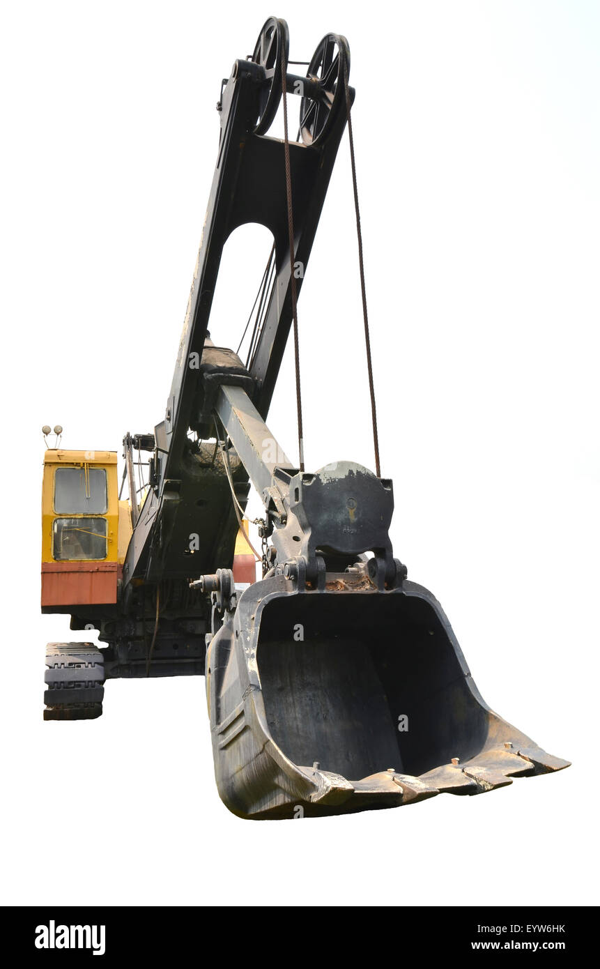 coal mine excavator vechicle isolated on white background Stock Photo ...