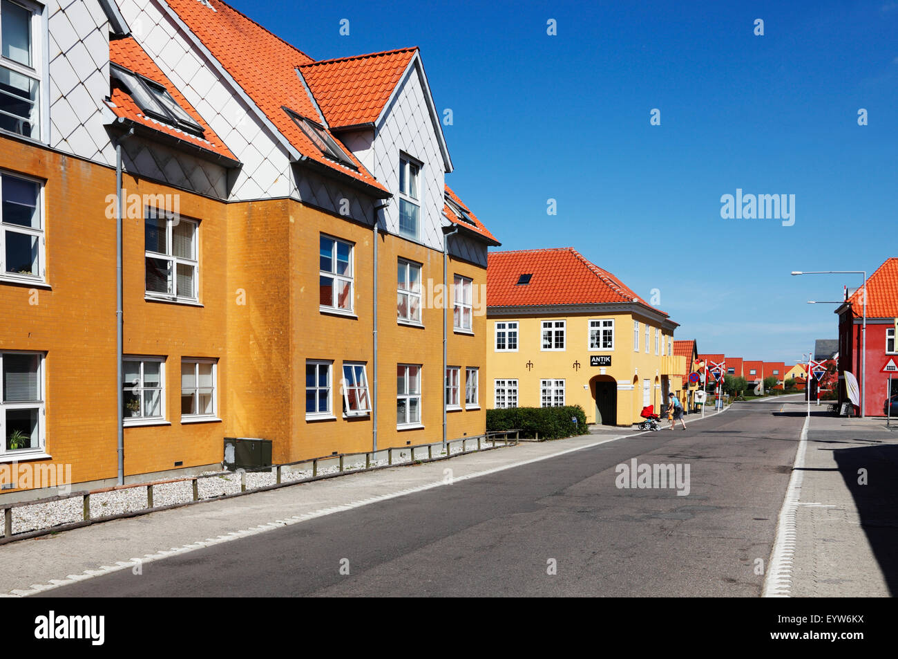 Nørregade, the main street of Hundested, North Sealand, Denmark, on at ...