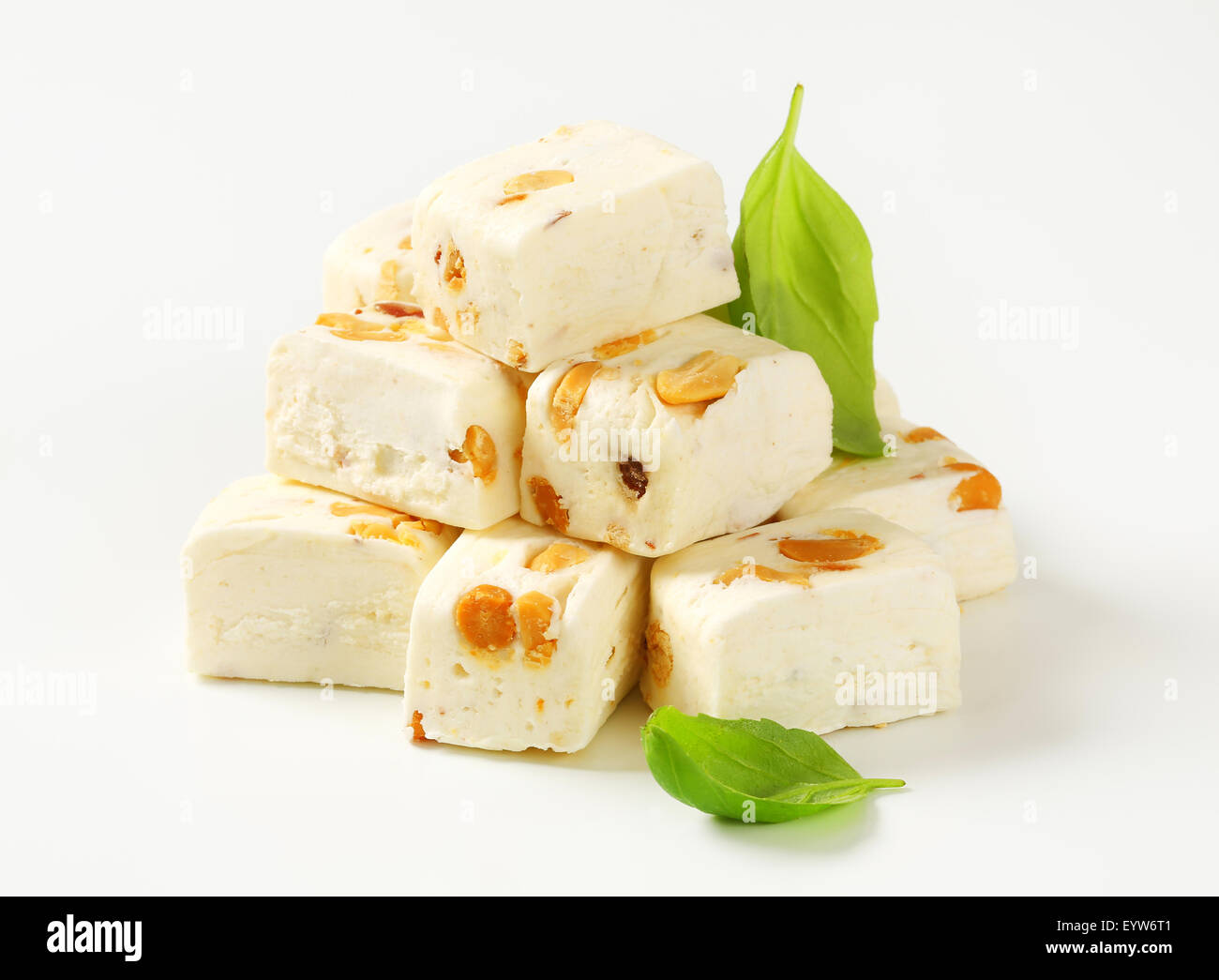 Soft nougat with peanuts and fruit Stock Photo - Alamy