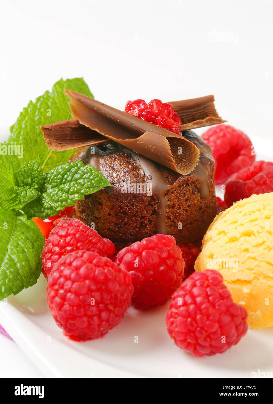 Chocolate Fudge Cake Ice Cream Stock Photos & Chocolate Fudge Cake Ice ...