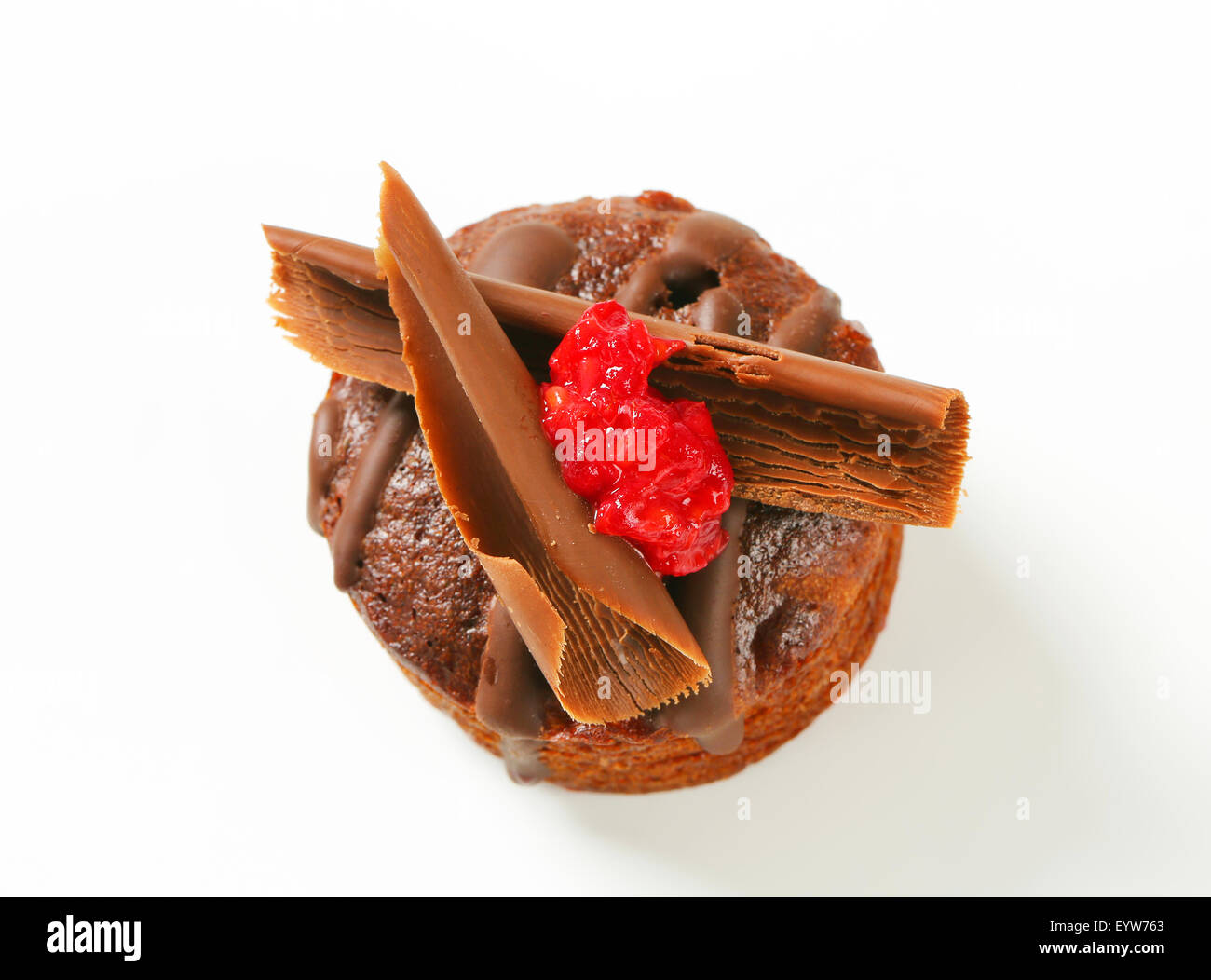 Mini chocolate cake with raspberry filling Stock Photo - Alamy