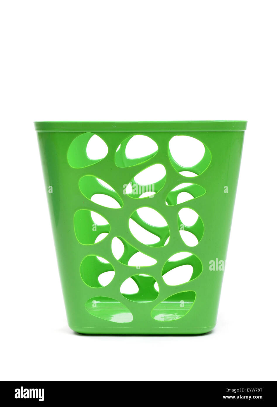 green plastic basket isolated on white background Stock Photo - Alamy