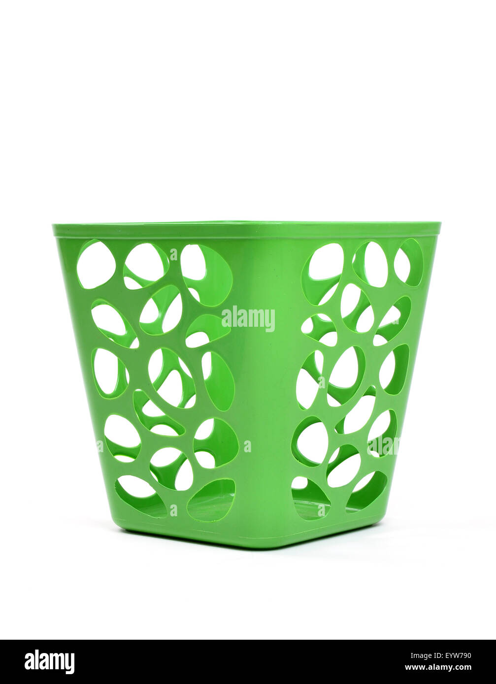 green plastic basket isolated on white background Stock Photo - Alamy