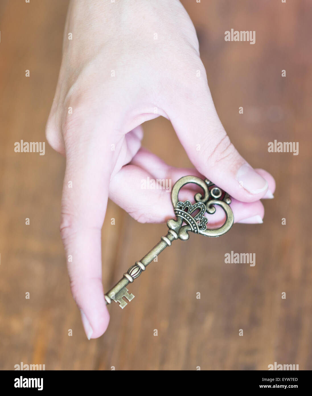 old key in a hand Stock Photo - Alamy