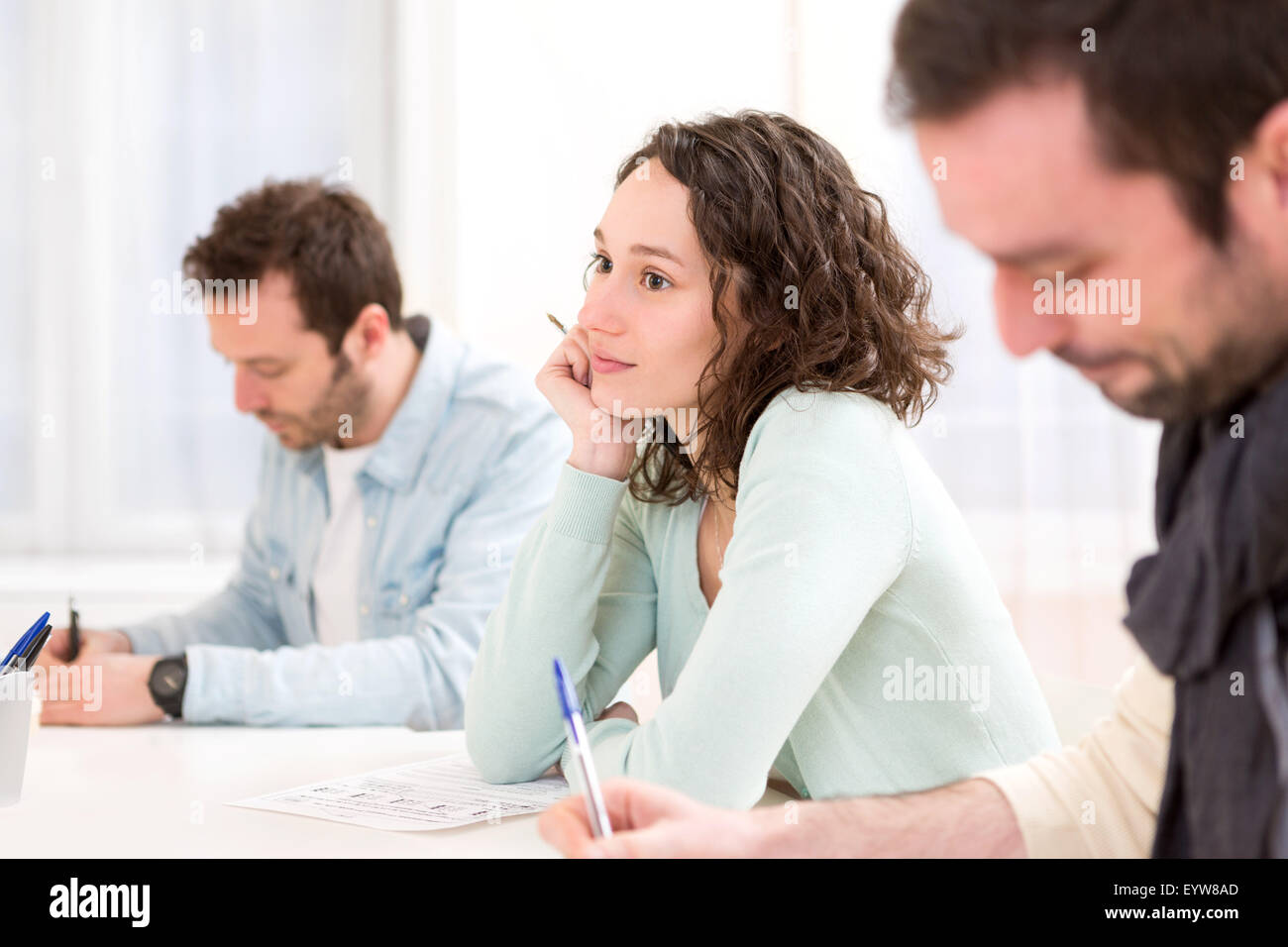 VIew of a Young attractive student during classes Stock Photo - Alamy