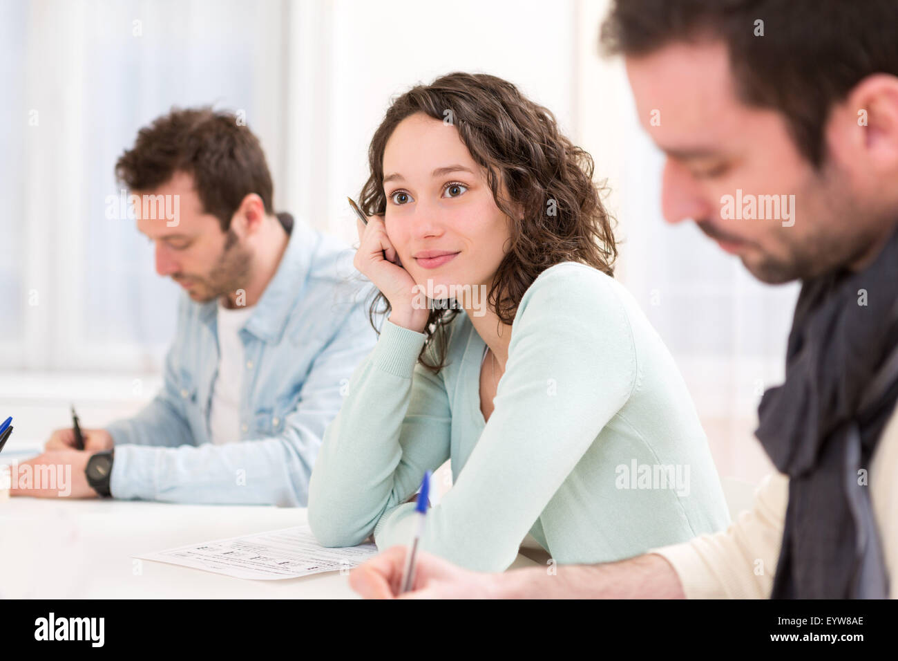 VIew of a Young attractive student during classes Stock Photo - Alamy