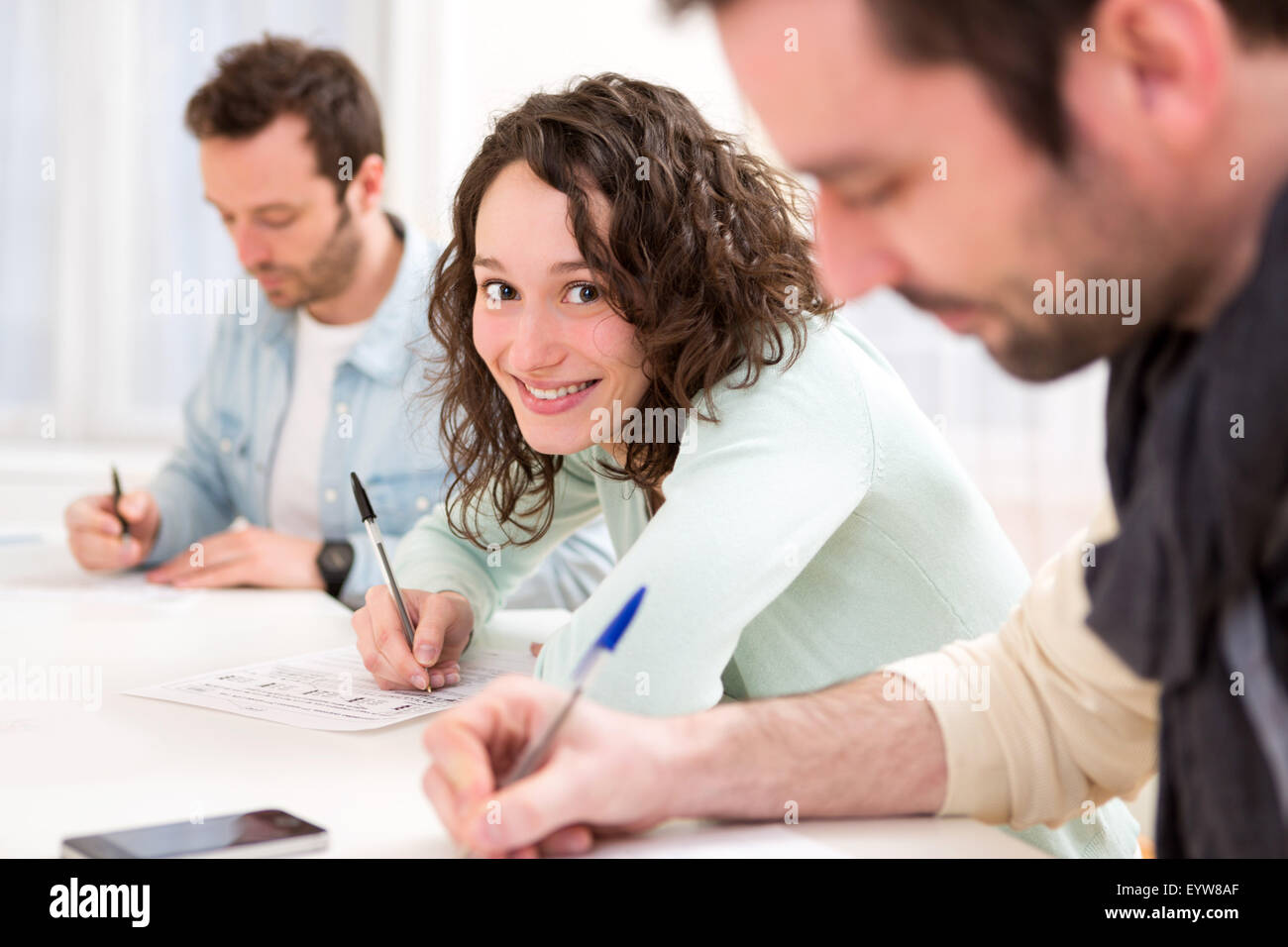 VIew of a Young attractive student during classes Stock Photo - Alamy