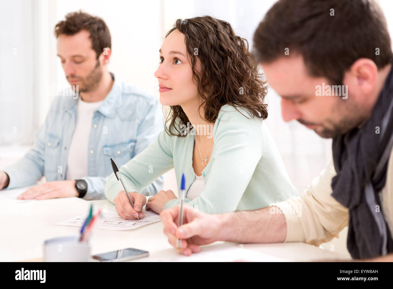 VIew of a Young attractive student during classes Stock Photo - Alamy