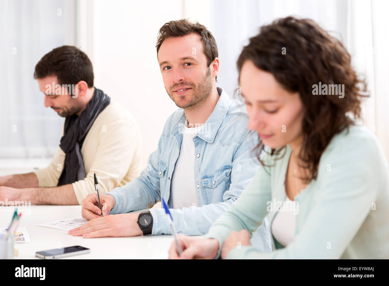 View of a Young attractive student during classes Stock Photo - Alamy
