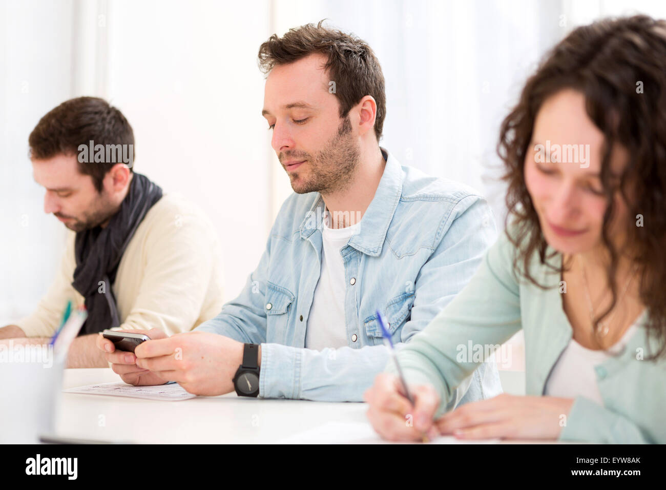 View of a Young attractive student during classes Stock Photo - Alamy