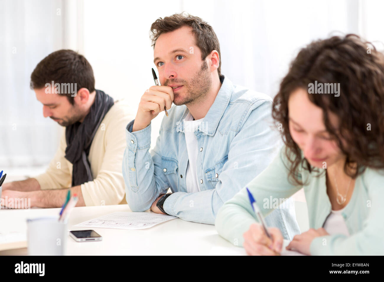 View of a Young attractive student during classes Stock Photo - Alamy