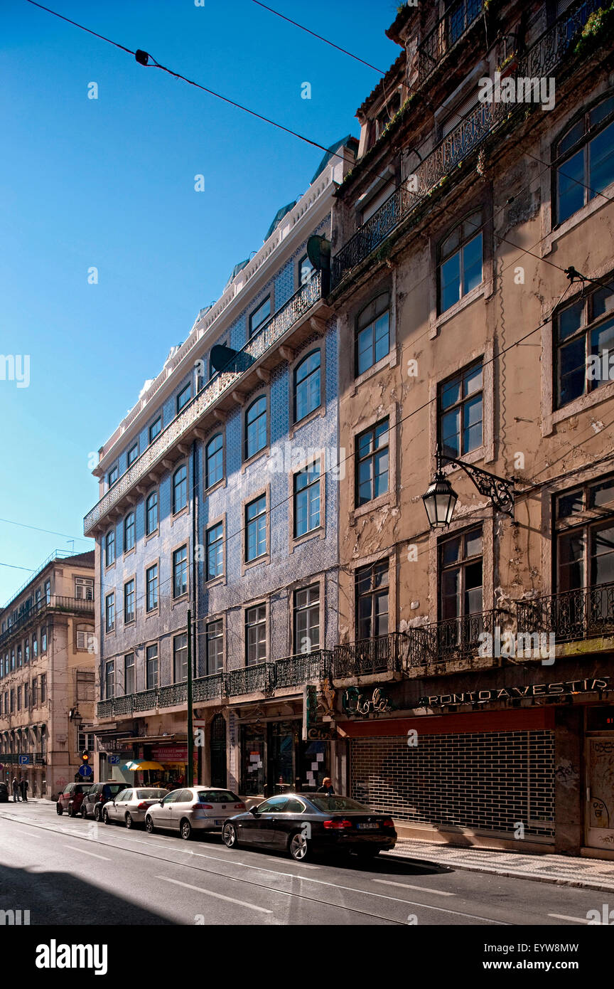 Contextual street elevation in perspective. Baixa Lisboa Apartment ...