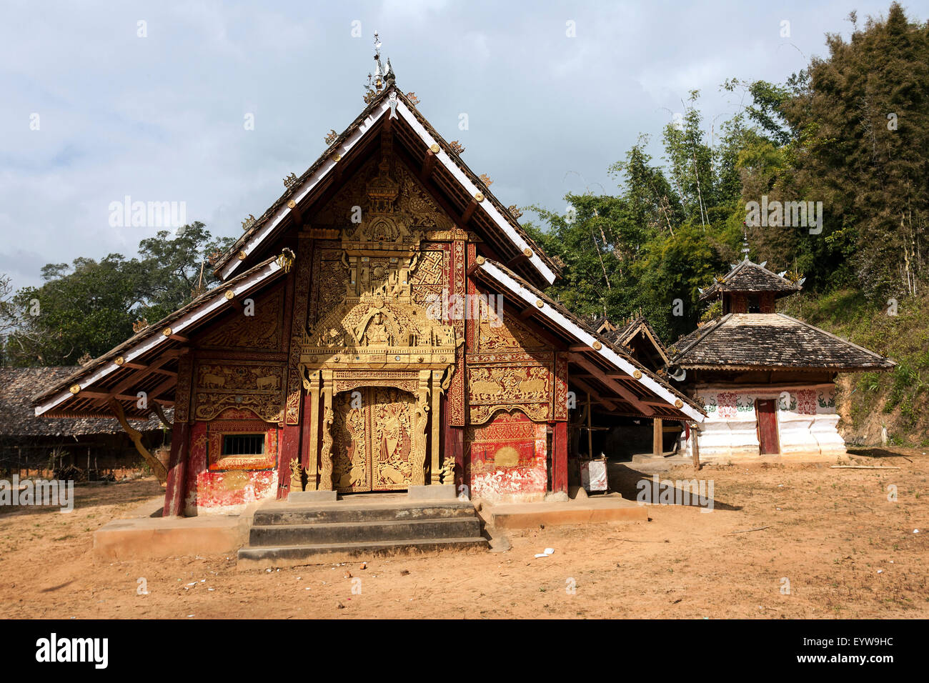 Wan Nyet Buddhist monastery, near Kyaing Tong, Golden Triangle, Myanmar ...