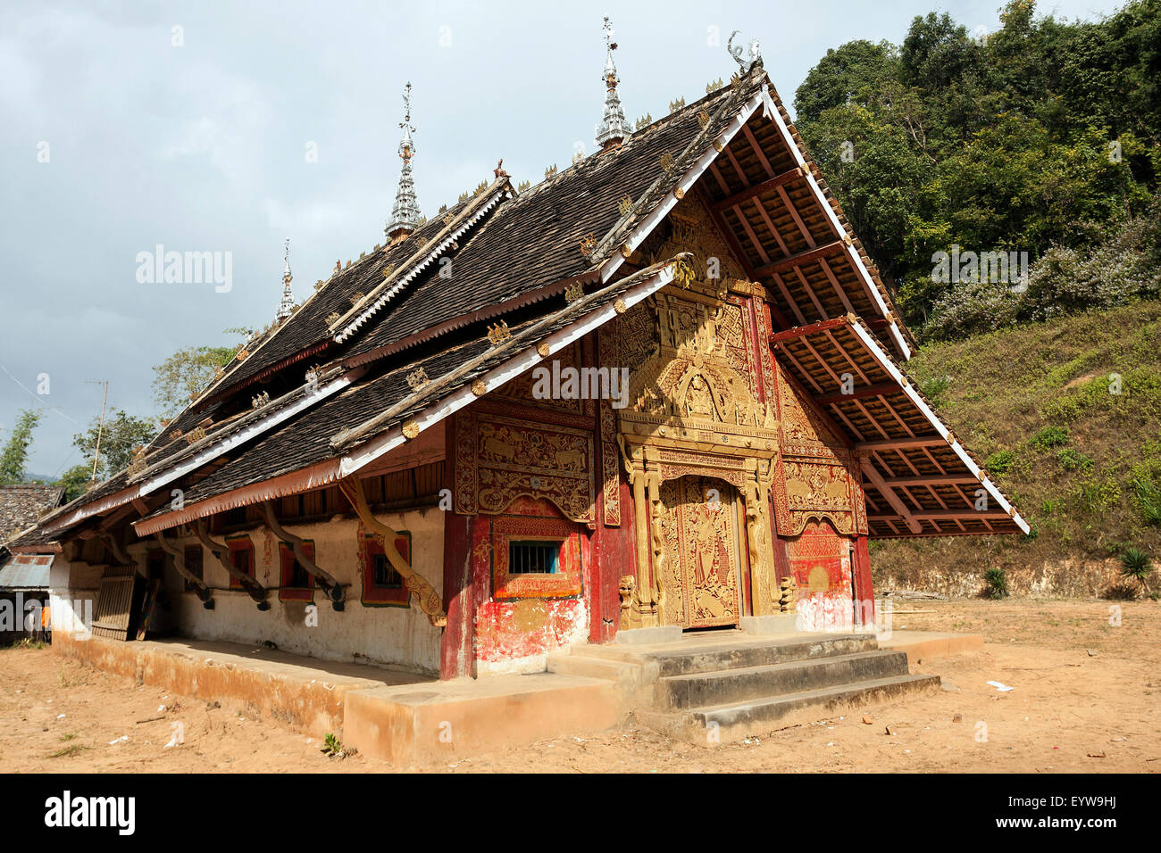 Wan Nyet Buddhist monastery, near Kyaing Tong, Golden Triangle, Myanmar ...