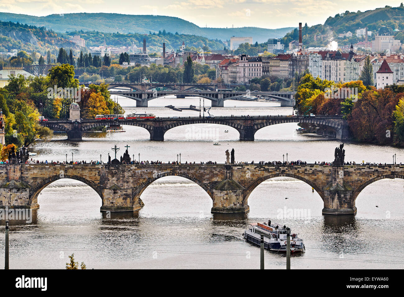 Prague bridges over vltava river hi-res stock photography and images ...