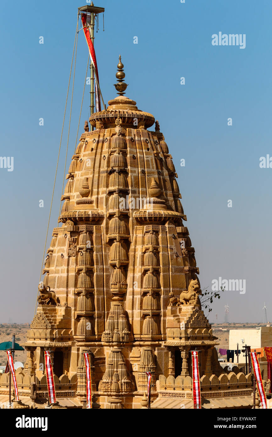 Ornate tower shaped like a stupa, Jaisalmer, Rajasthan, India Stock ...