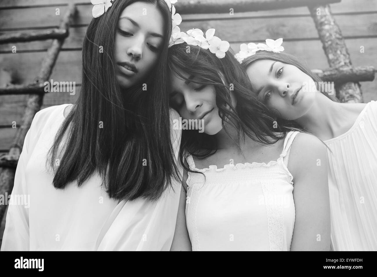 The house of the three girls Black and White Stock Photos & Images - Alamy