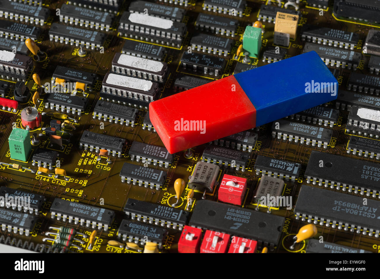 spreading disease virus of invisible magnetic waves on circuit board of ...