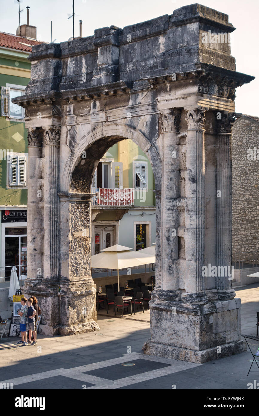 Pula, Croatia. The Arch of the Sergii, a triumphal arch built by the ...
