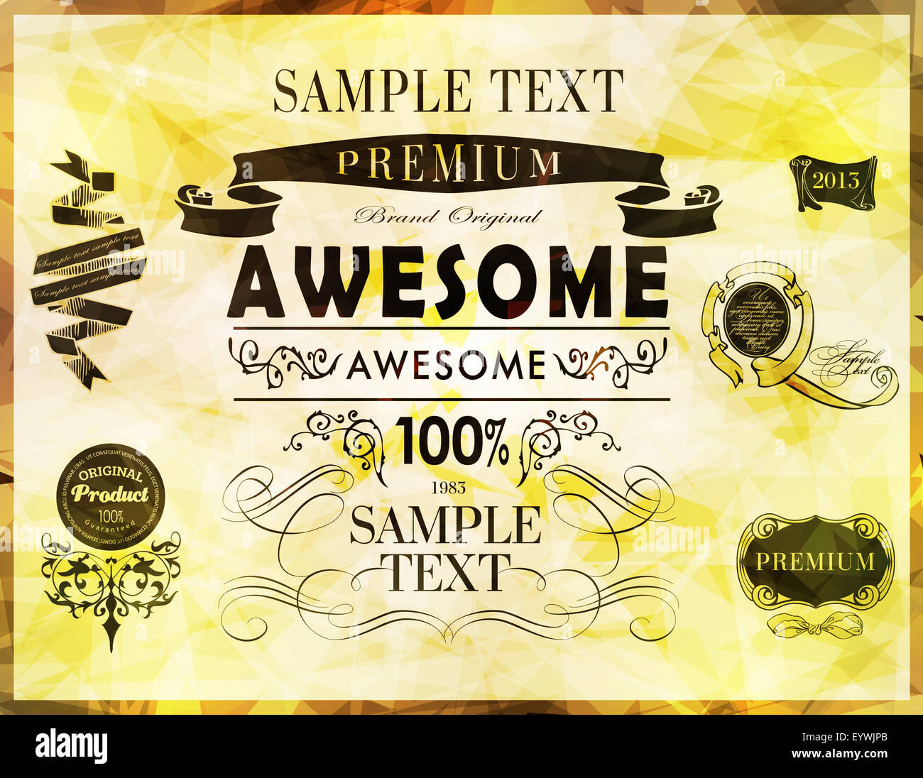 calligraphic design elements and page decoration vector set Stock Photo ...