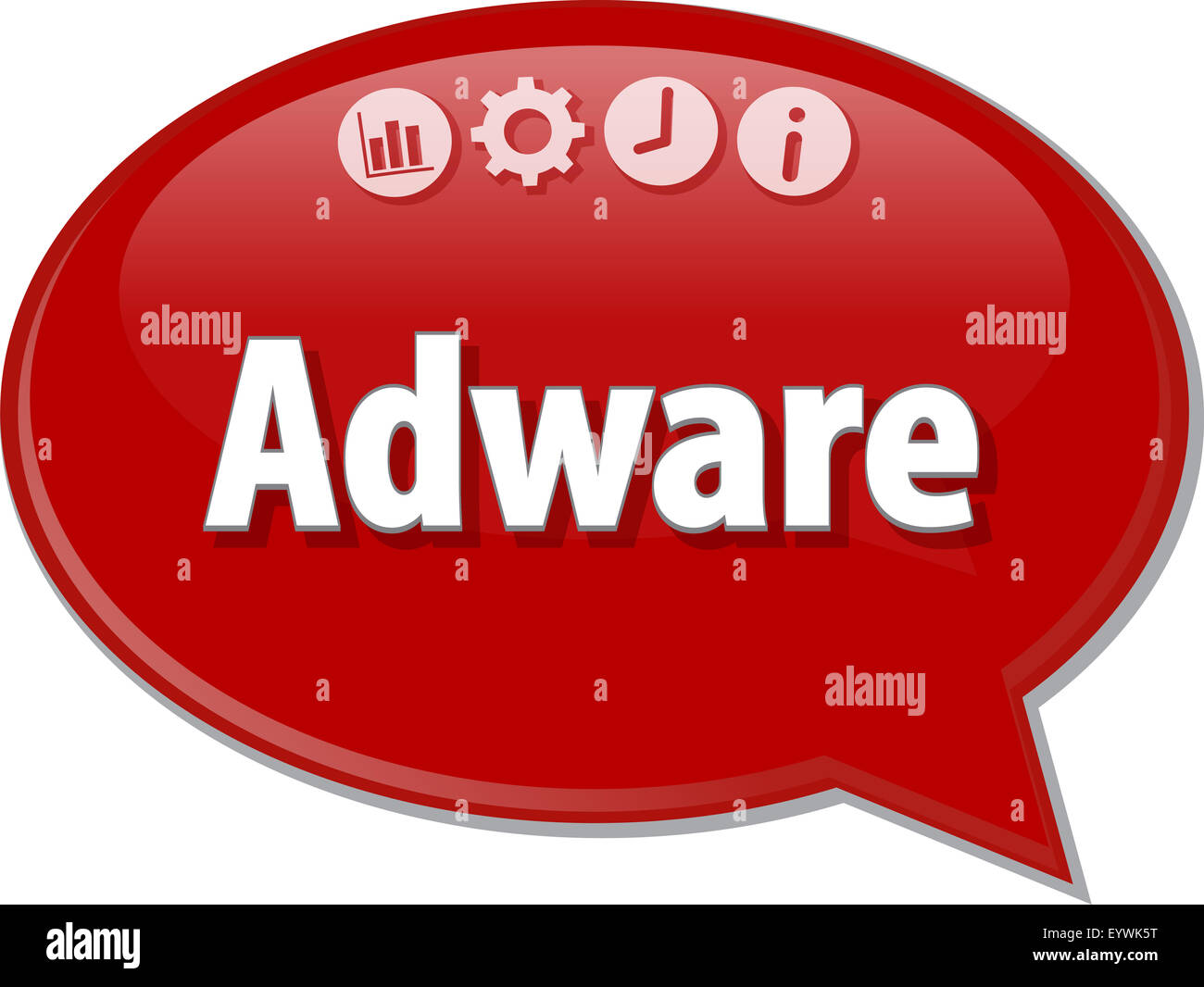 Speech bubble dialog illustration of business term saying Adware Stock ...