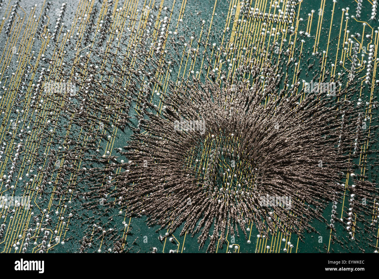 spreading disease virus of invisible magnetic waves on circuit board of ...