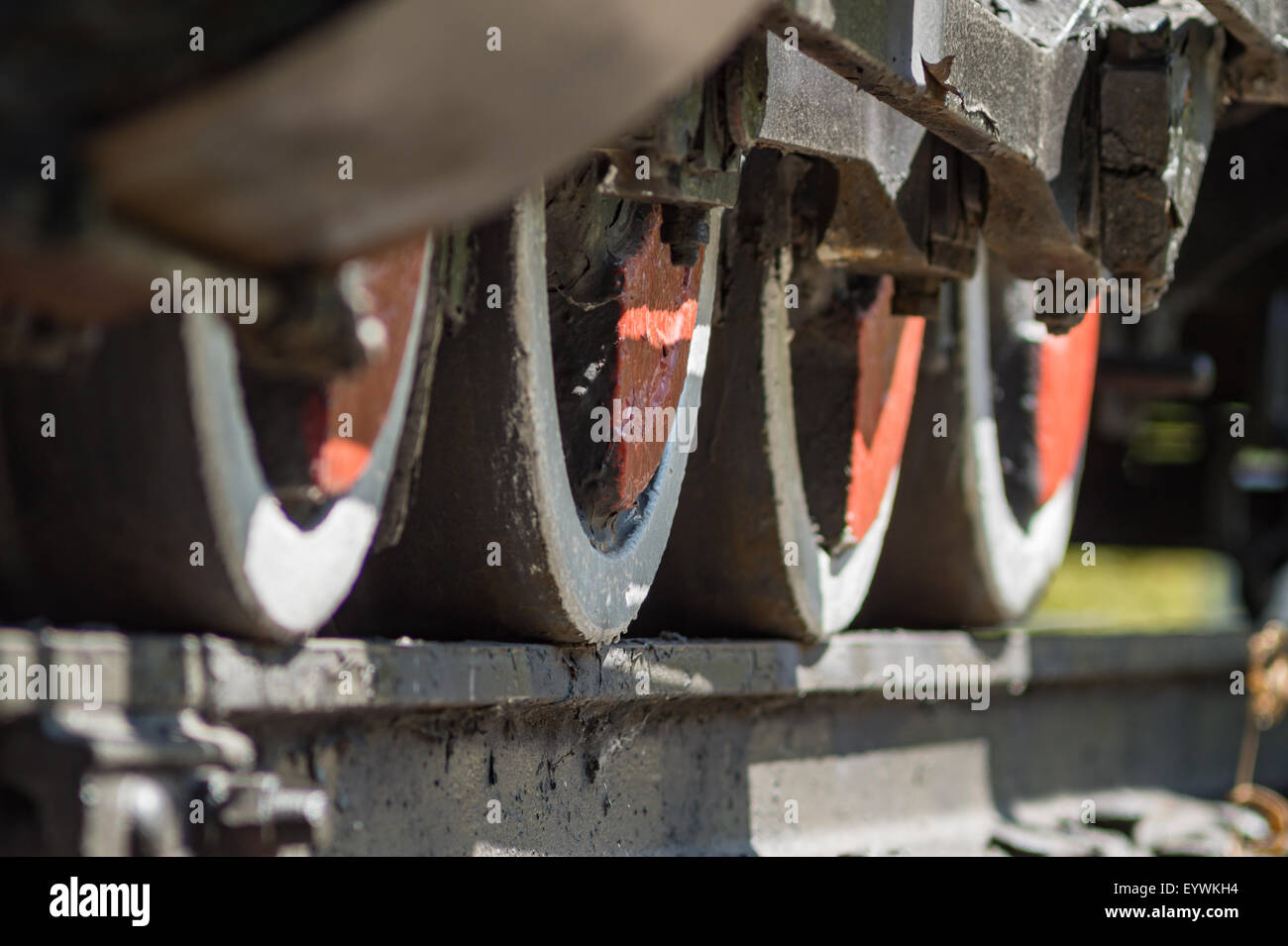 Wheel of an old steam locomotive closeup Stock Photo - Alamy