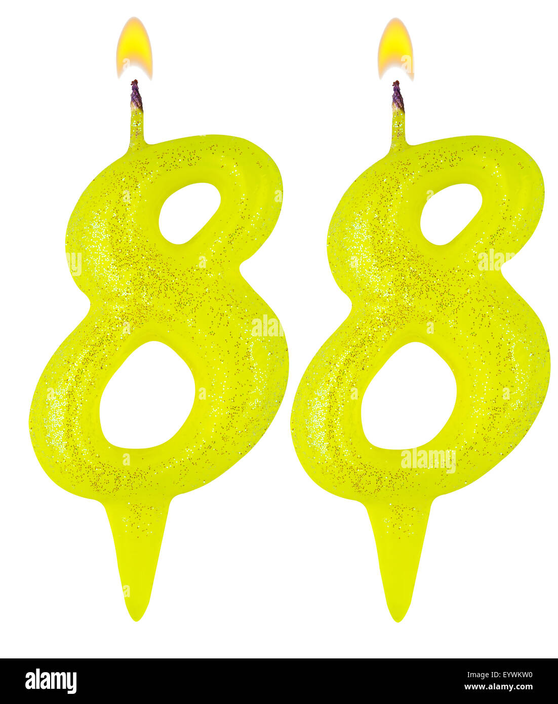Birthday candles number eighty eight isolated on white background Stock ...