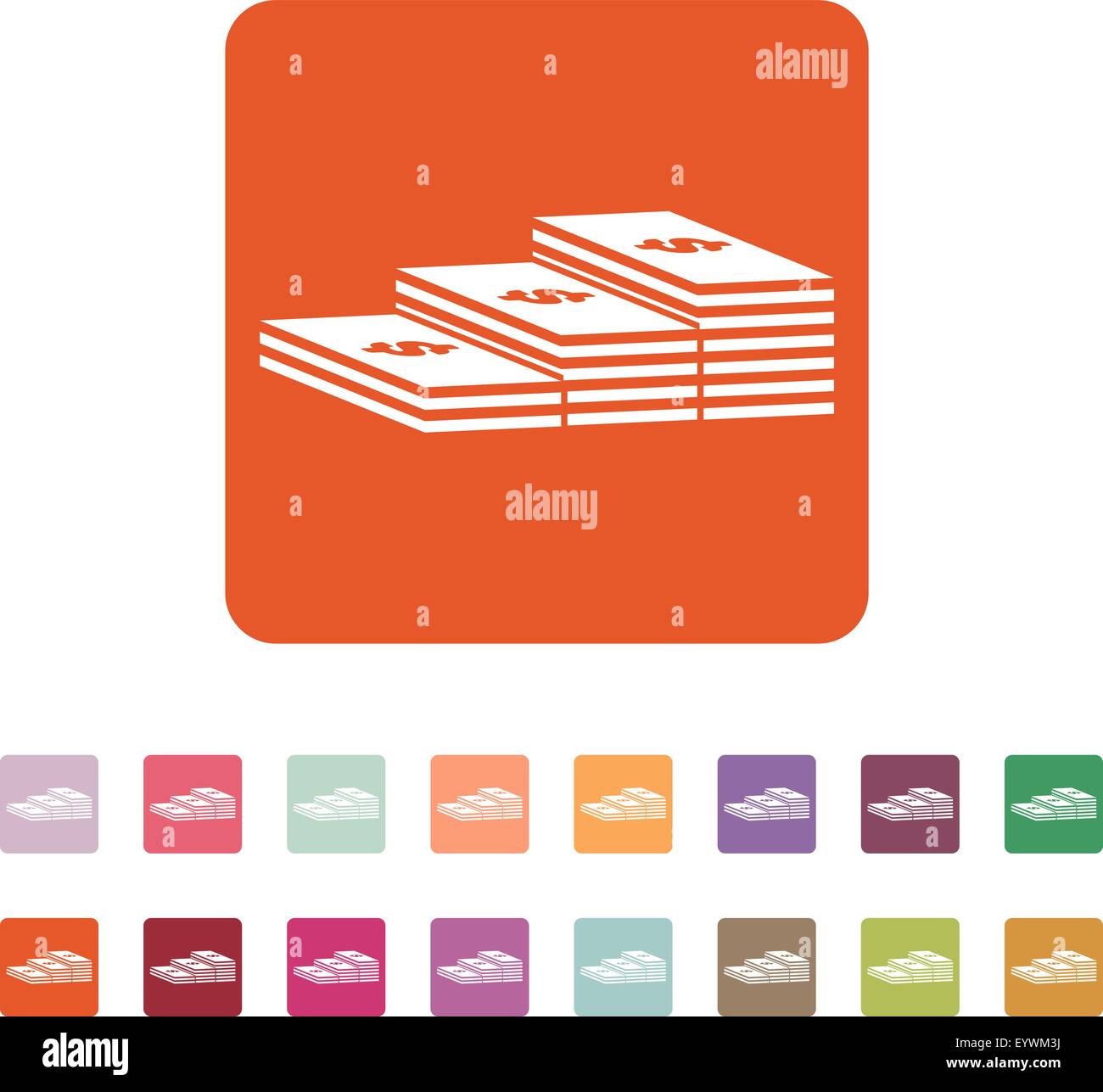The stack of banknotes icon. Greenback, bank note, money symbol. Flat ...