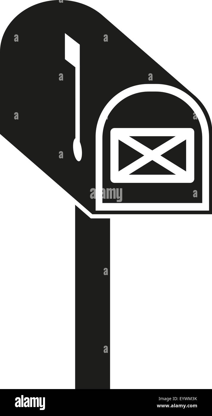 The mailbox icon. Mail, postal, post office symbol. Flat Stock Vector ...