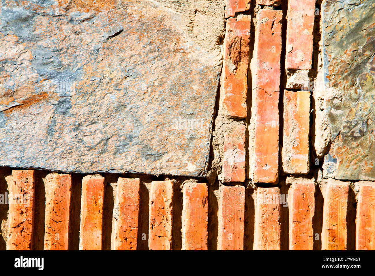 texture wall in africa morocco the old brick construction concrete ...