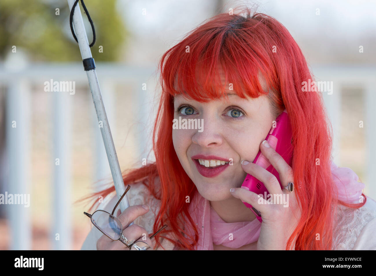 Beautiful young blind woman walking hi-res stock photography and images ...