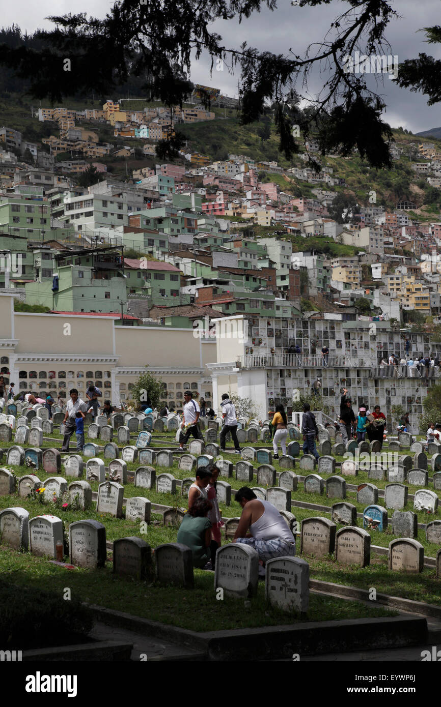 Day of the Dead remembrance at cemetery in Quito, Ecuador, South ...