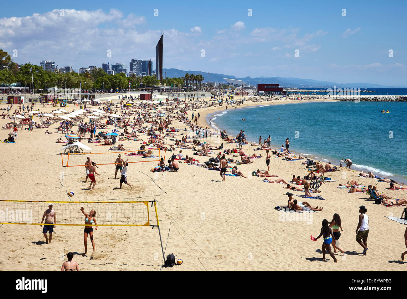 Barcelona Beach, Barcelona, Catalonia, Spain, Europe Stock Photo - Alamy