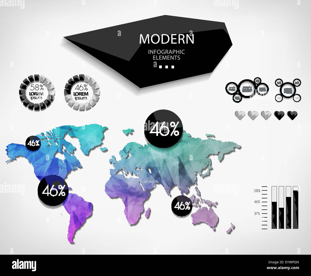 World map infographic template. All countries are selectable Stock ...