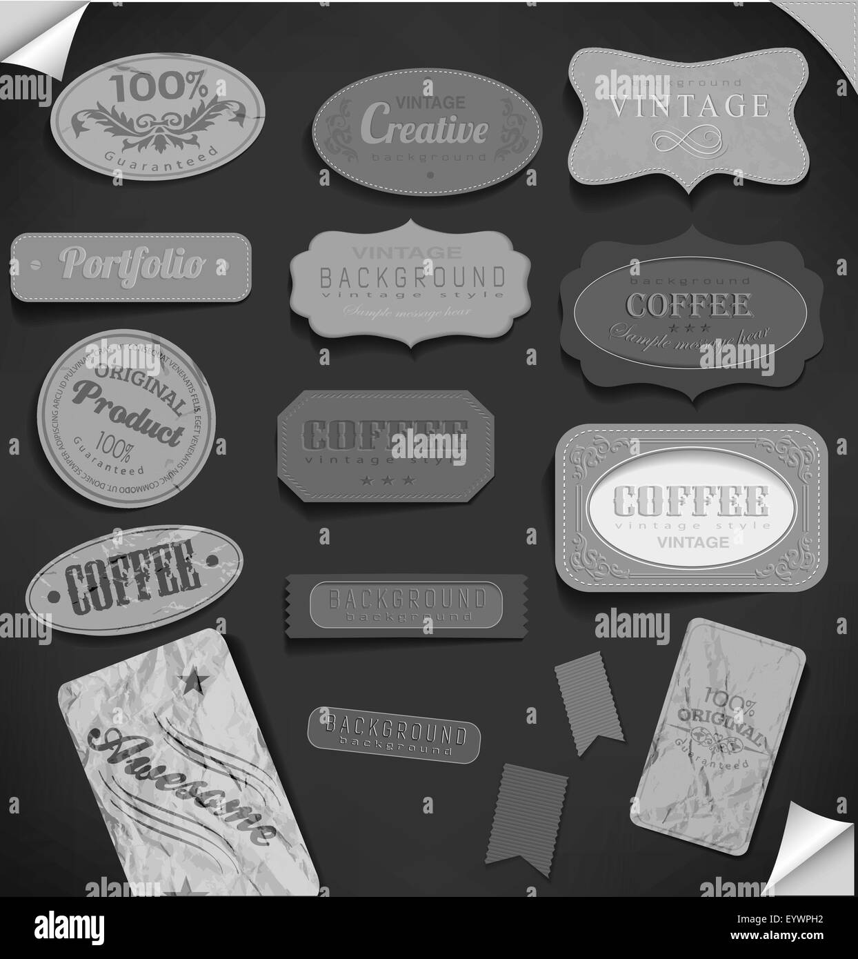 Set of retro vintage labels. Vector illustration Stock Vector Image ...