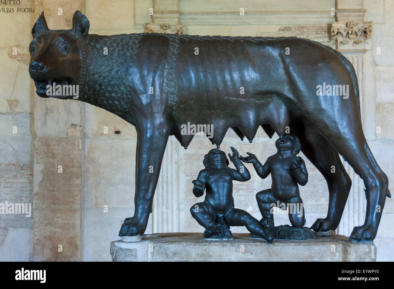 She Wolf sculpture dating from the 5th century BC, Romulus and Remus ...