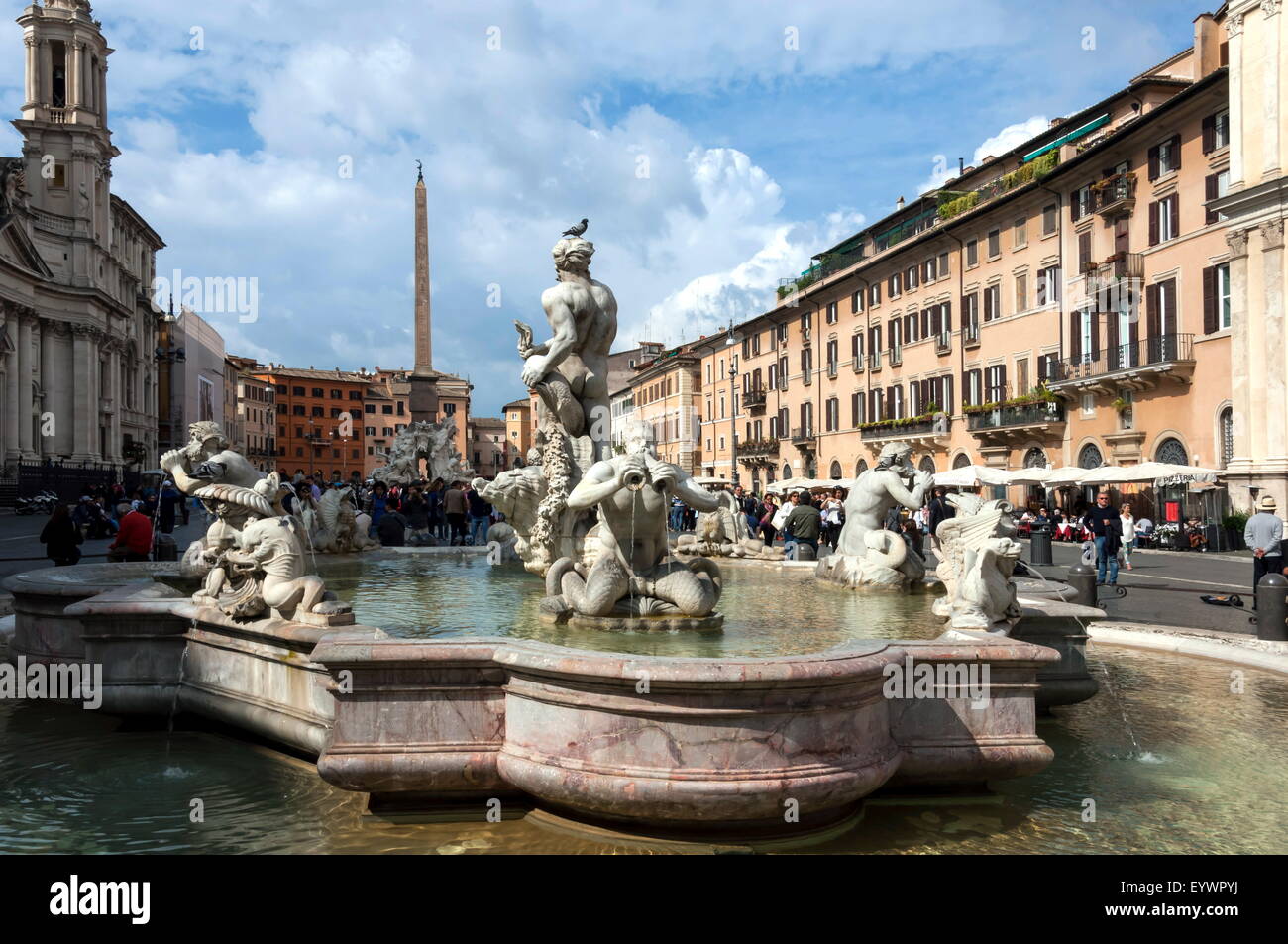 Fontana del Moro, by Bernini, Piazza Navona, Rome, Lazio, Italy, Europe ...