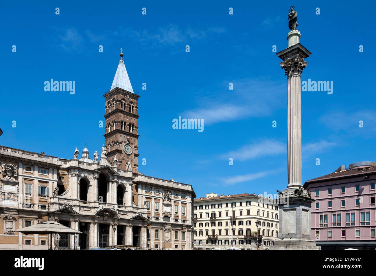 Marian Column and Basilica Santa Maria Maggiore, Rome, Lazio, Italy ...