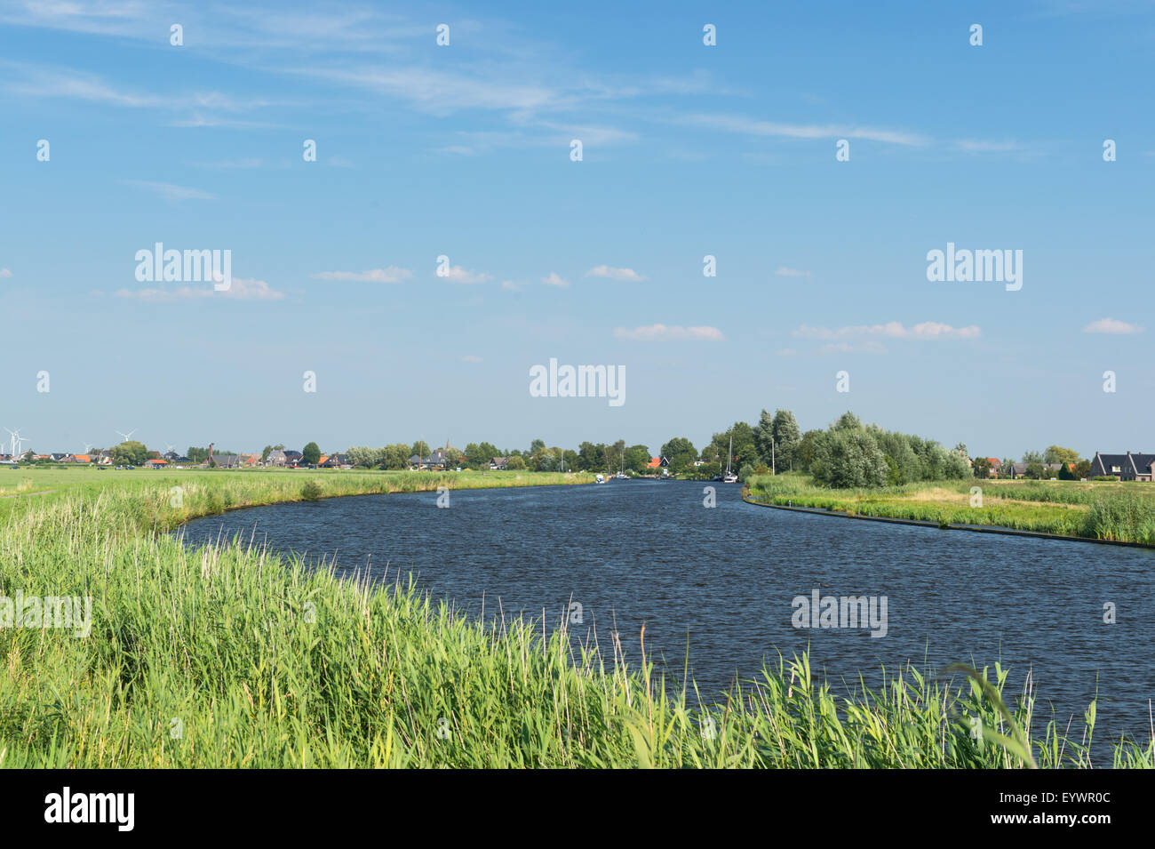 Typical Dutch landscape with river Stock Photo - Alamy