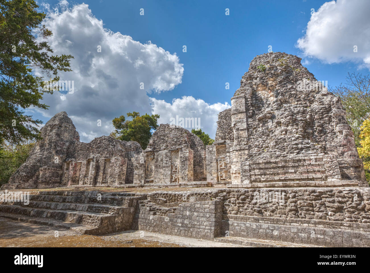 Structure I, Chicanna, Mayan archaeological site, mixture of Chenes and ...
