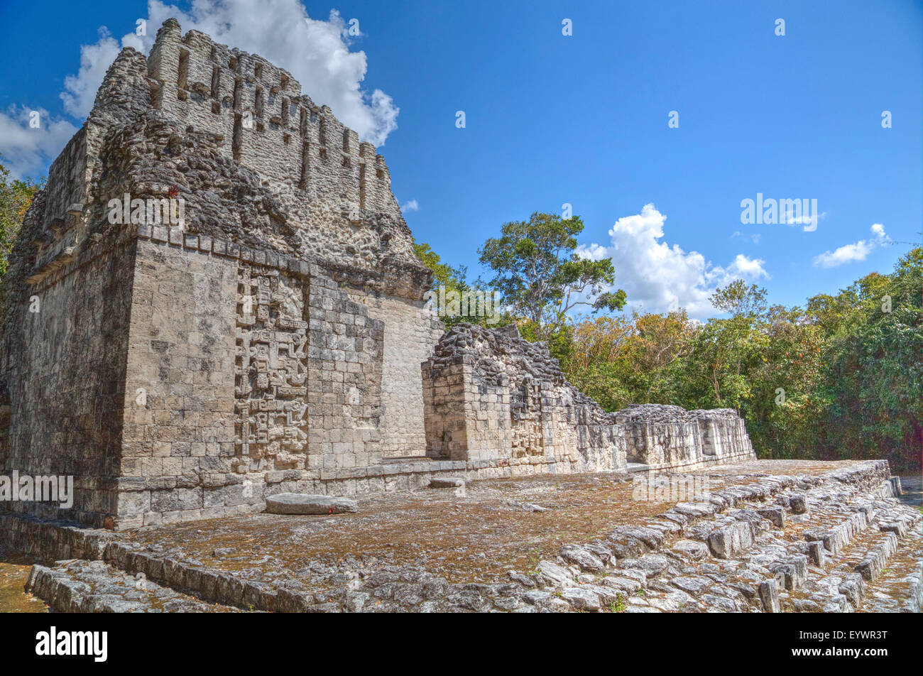 Structure VI, Chicanna, Mayan archaeological site, Late Classic Period ...
